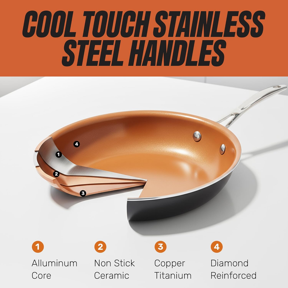 Steel 12 Pc Ceramic Cookware Set Nonstick, Ceramic Pots and Pans Set ...