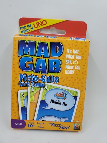 Mad Gab Picto-Gabs Card Game Mattel Games 2009 For Ages 10+, 2 Players ...