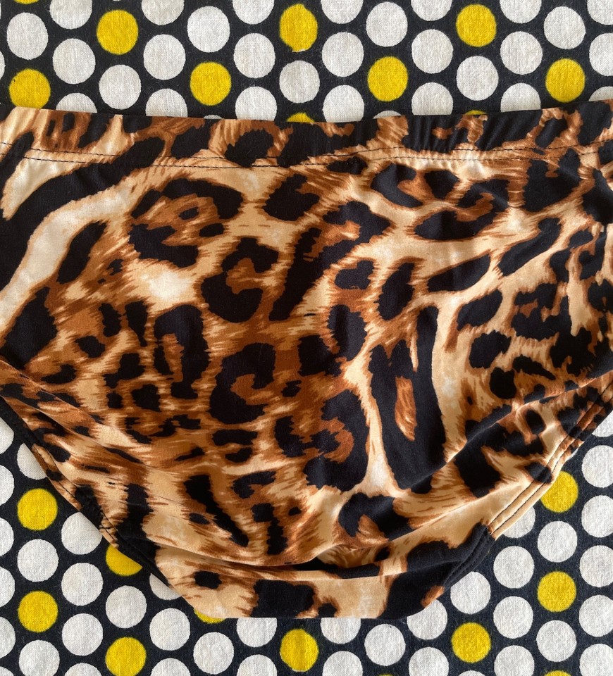 Men's Sexy Leopard Animal Print Size L Unlined Bikini Brief Swimsuit | eBay