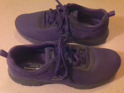 Skechers Flex-Lite Womens Sz 11W Sneakers Black Wide Fit Running Shoes ...