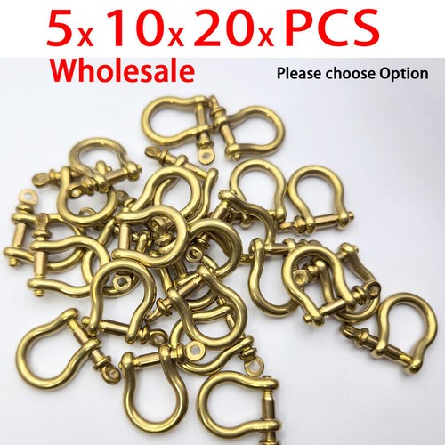 Solid Brass Bow Shackle Joint Connect D Ring Key Chain Fastener Clip ...