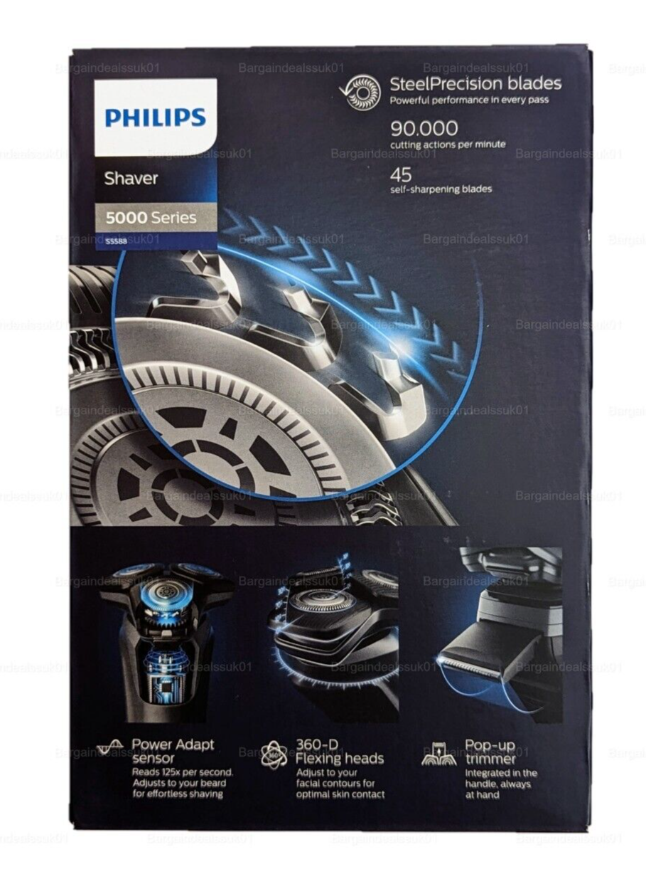 Philips Wet or Dry Electric Shaver Series 5000 Set 360D Flex Heads ...