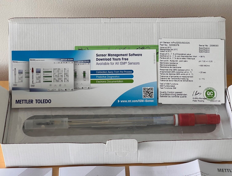 NEW METTLER TOLEDO pH Sensor InPro 3253i SG 225 Part 52005378 pH & ORP ...