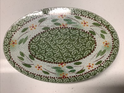 Temptations Trivet Old World Green Glass 8” Oval NEW/SEALED | eBay