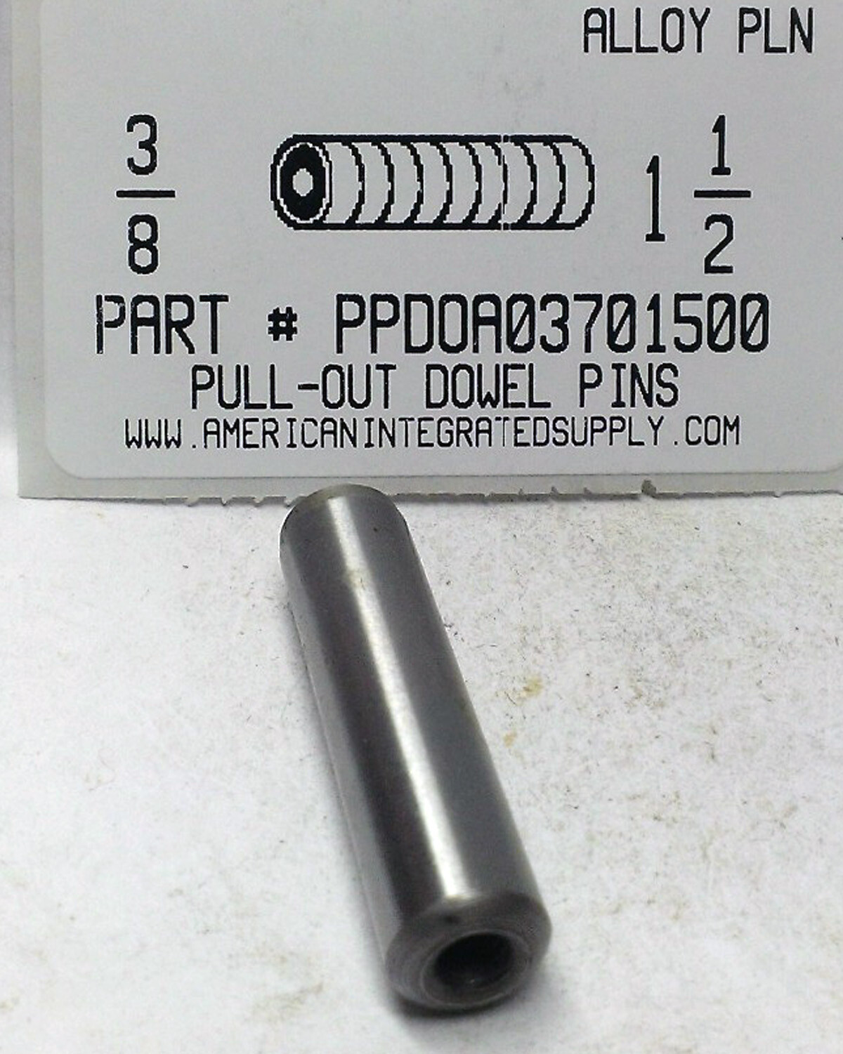 3/8X1-1/2 PULL DOWEL PINS ALLOY STEEL PLAIN #10-32 INTERNAL THREAD (5 ...