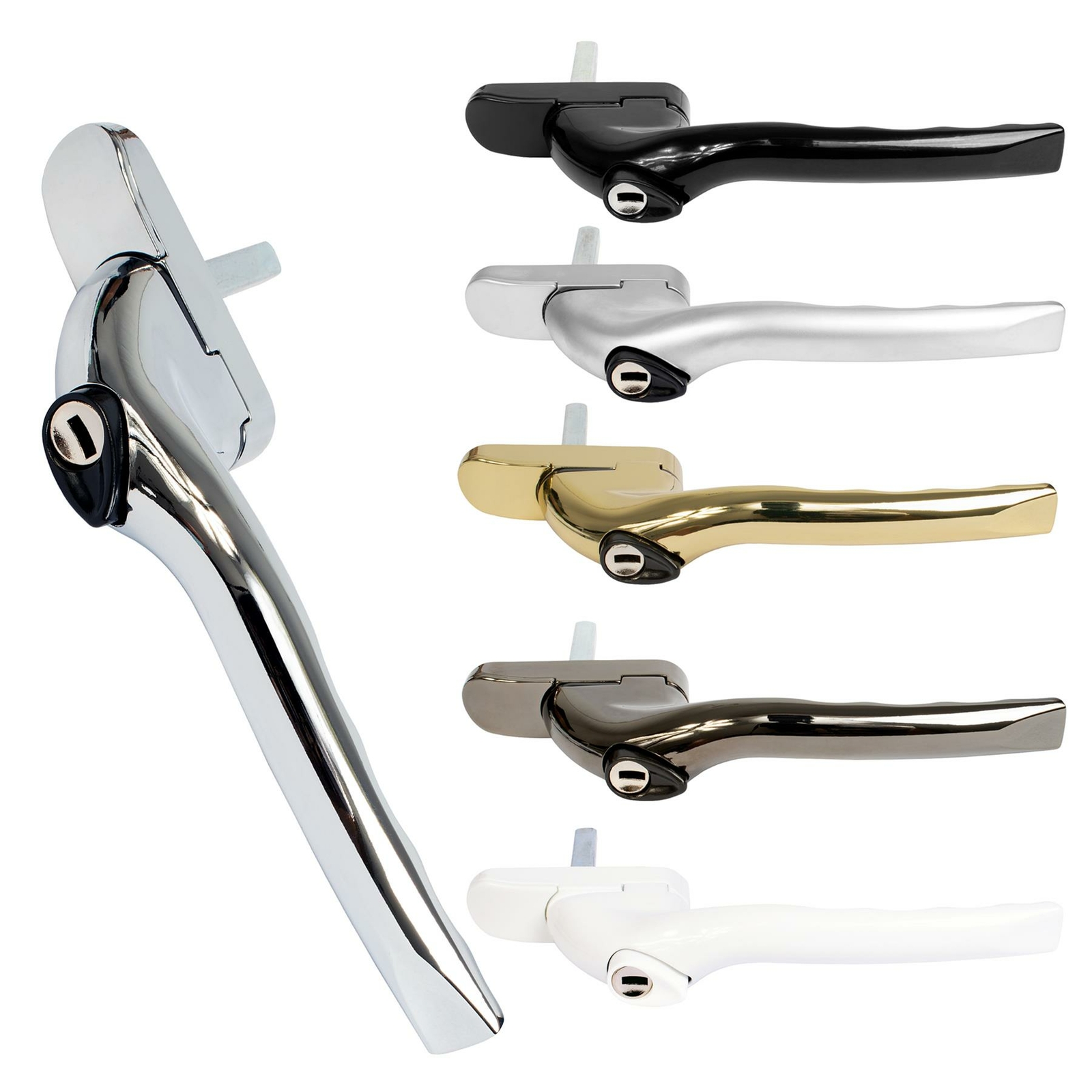 ProLinea Curve Offset Espag Window Handle Cranked Locking UPVC 40mm ...