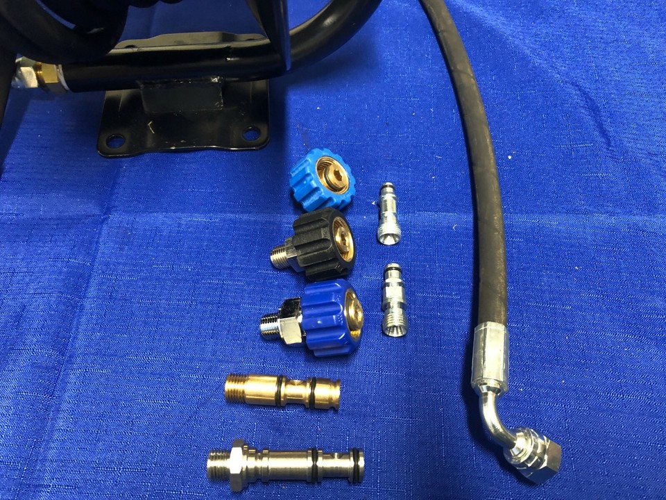 WALL MOUNTED HOSE REEL 15,20,30 METER 250 BAR RUBBER NON KINKING 1 WIRE ...