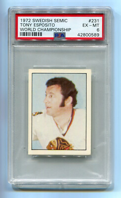1972 Swedish Semic Ishockey OS VM 72 231 Tony Esposito PSA 6 EX-Mint ...