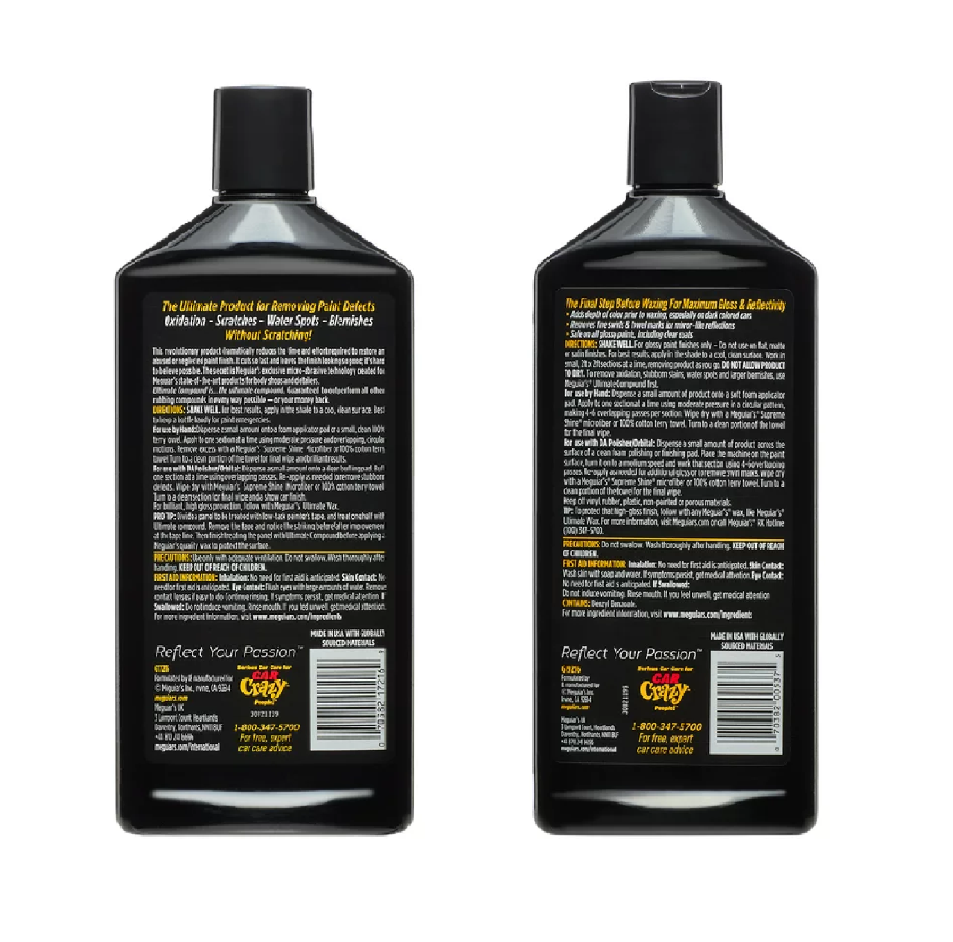 Meguiar's Car ULTIMATE COMPOUND & POLISH Combo Waxing Glaze Max Gloss ...