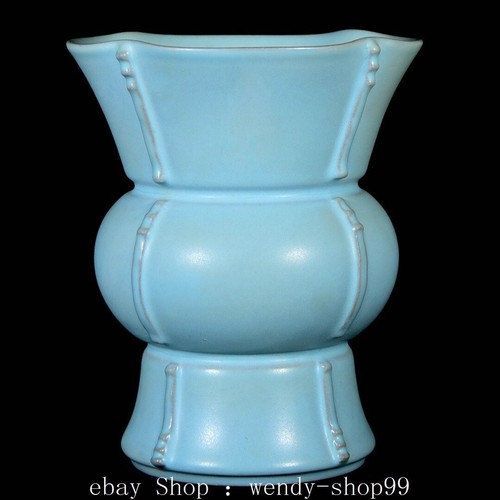 6" Antique Old Chinese Song Dynasty Ru Kiln Porcelain Palace Zun Bottle ...
