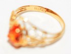 Natural Padparadscha Sapphire Ring 14K Solid Gold .77ct Pear Gemstone ...