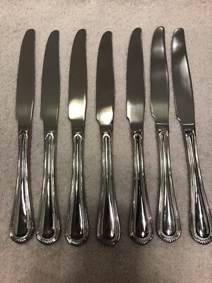 Oneida Countess Beaded Edge 7-pc Dinner Knives Stainless Steel Flatware ...