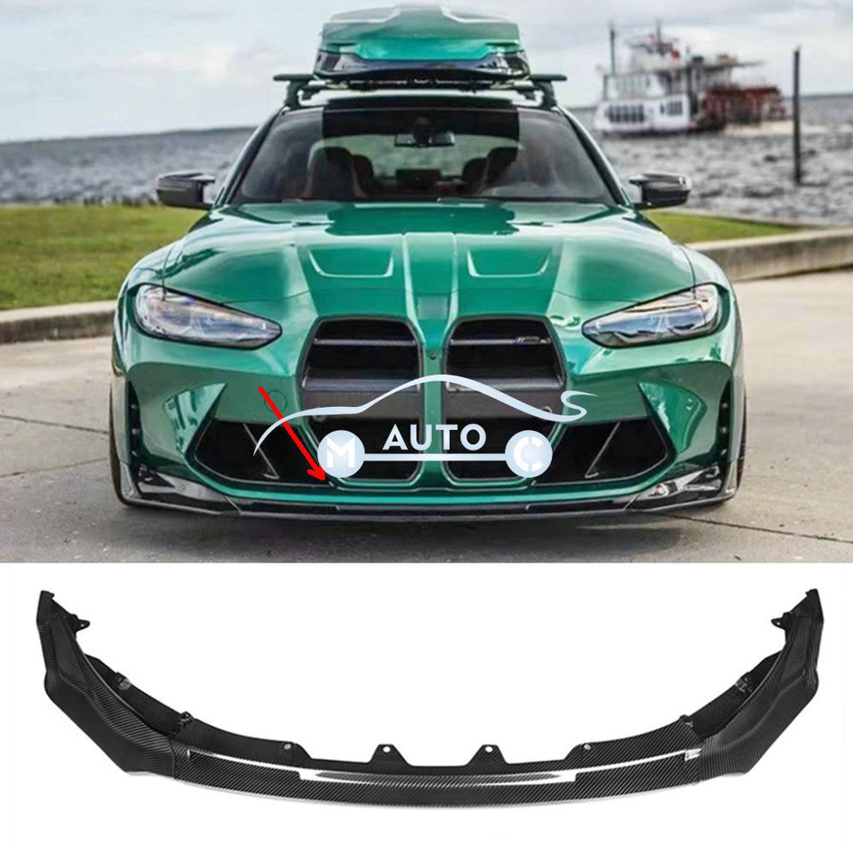 V Real Carbon Fiber Front Bumper Add-on Splitter Lip For BMW G80 M3 G82 ...