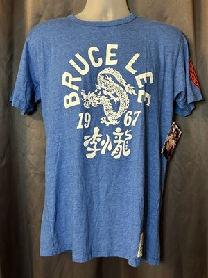 ROOTS OF FIGHT Iconic BRUCE LEE Blue Tee Men’s Large Brand New With ...