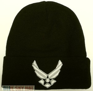 U.S. AIR FORCE USAF WINGS LOGO EMBLEM BEANIE KNIT WINTER WARM WATCH CAP ...