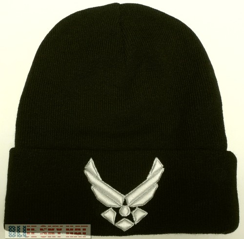 U.S. AIR FORCE USAF WINGS LOGO EMBLEM BEANIE KNIT WINTER WARM WATCH CAP ...