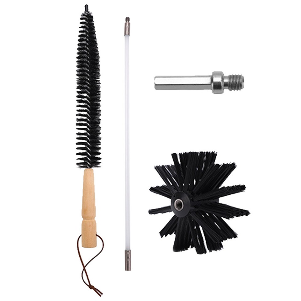 Flue Sweeping Brush & Rod Kit Chimney Cleaner Kit Set Fireplace Chimney ...