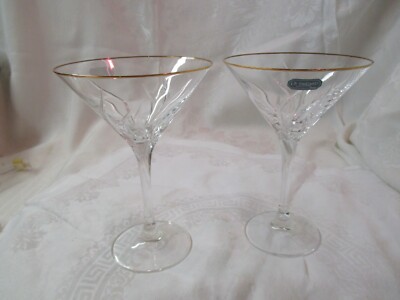 Vintage France J.G. Durand Crystal pair Coupe Champagne Glass Agena ...