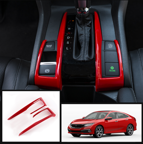 For Honda CIVIC 2016-2020 Car Red Interior Gear Shift Box L-shape Trim ...