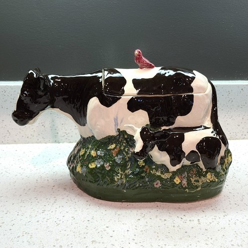 Vintage Rare Rick Wisecarver Pottery Cow Calf Cookie Jar Signed ...