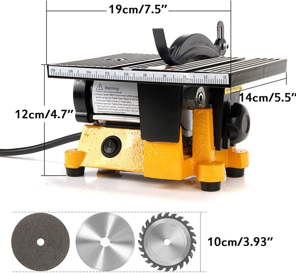 4" 60W MINI TABLE SAW BENCH TOP GREAT HOBBY CRAFT TABLE SAW DIY Power ...