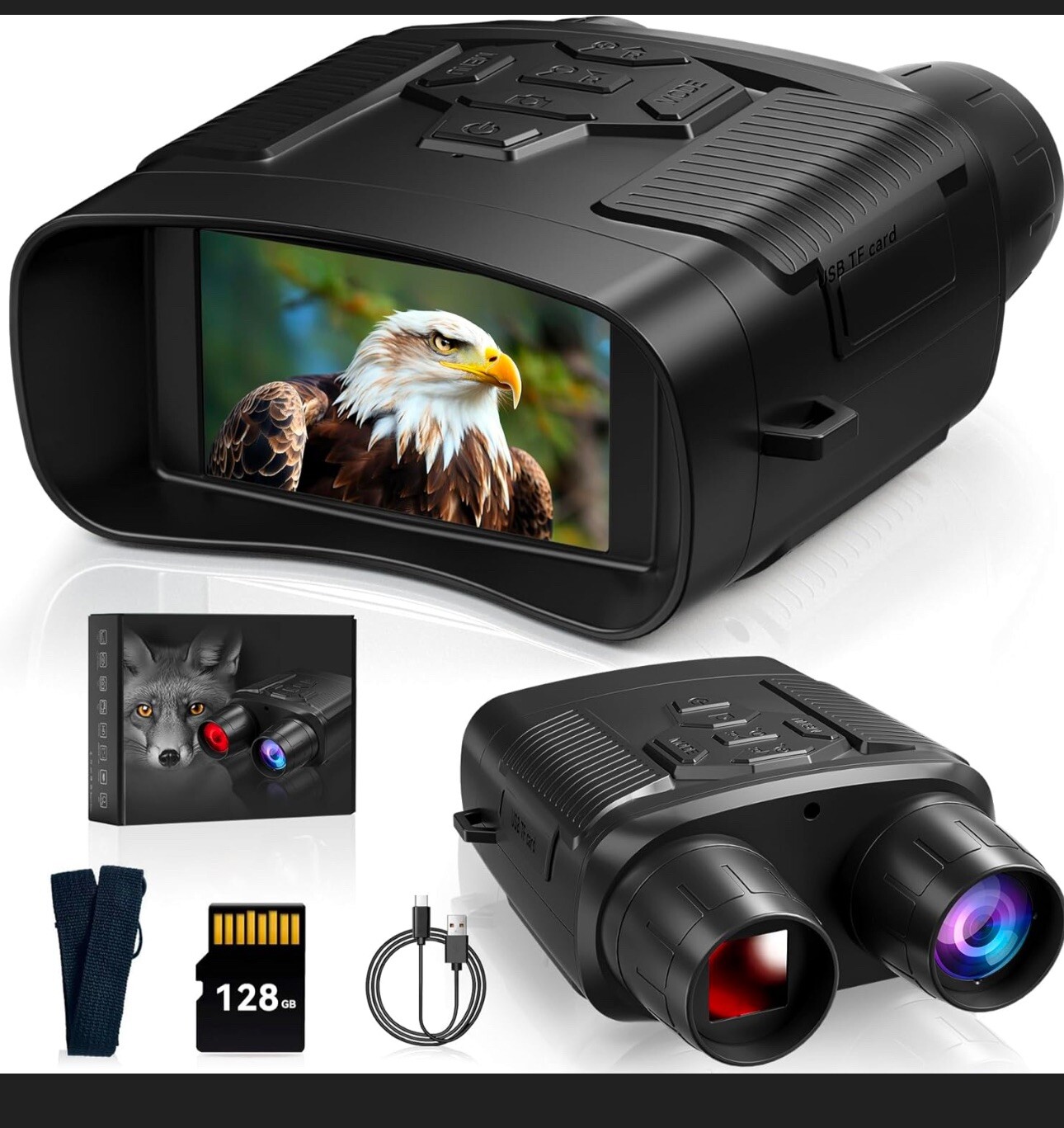 MoonFox Night Vision Goggles - 4K Rechargeable Night Vision Binoculars ...