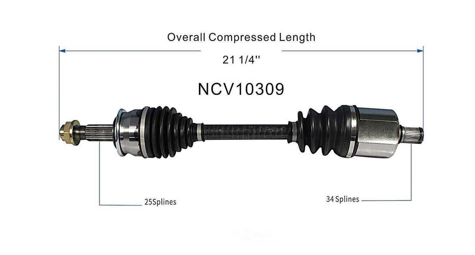 CV Axle Assembly-New CV Axle GSP NCV10309 fits 14-16 Chevrolet Spark EV ...