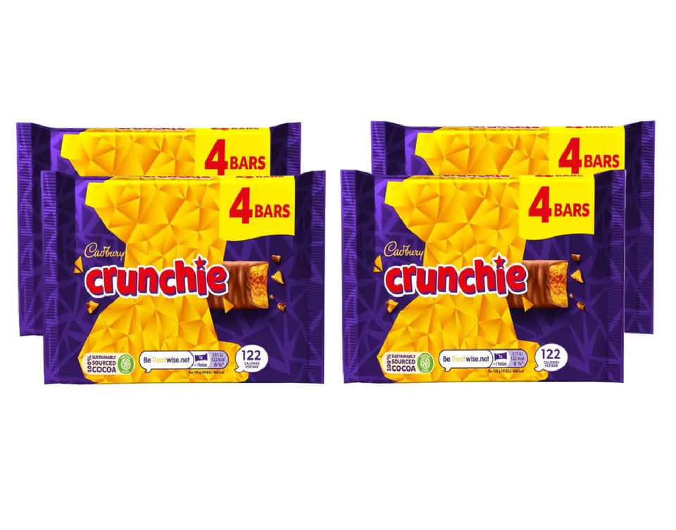 Crunchie Cadbury Chocolate Bar 4 Pack Multipack 128g | eBay
