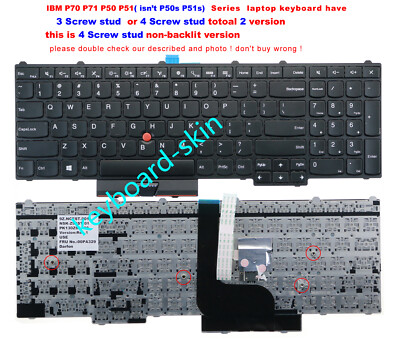 New for lenovo IBM Thinkpad P70 P71 laptop US keyboard non-backlit--4 ...