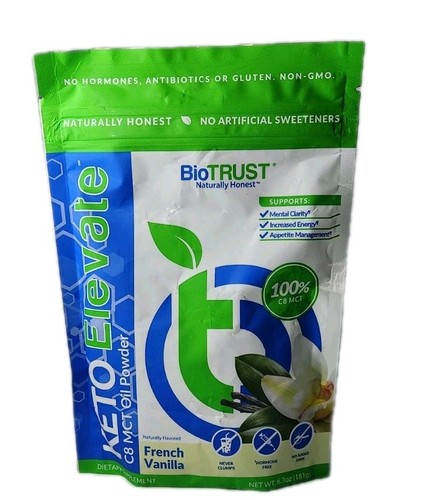 BioTRUST Keto Elevate C8 MCT Oil Powder French Vanilla flavor. 6.3 oz ...