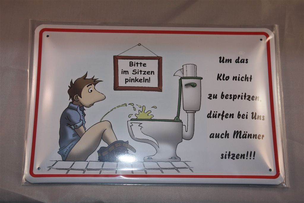 Bitte im sitzen Pinkeln Blechschild quer 20x30 cm Blechschilder WC Klo ...