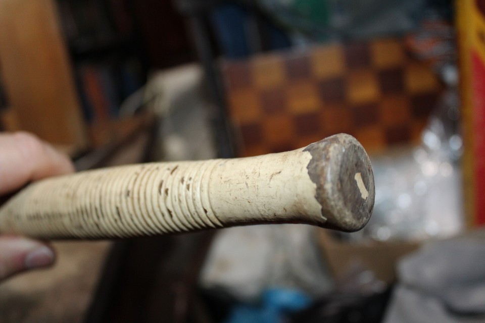 Vintage Stubby 36" Wood Handle Steel Fishing Rod and Reel | eBay