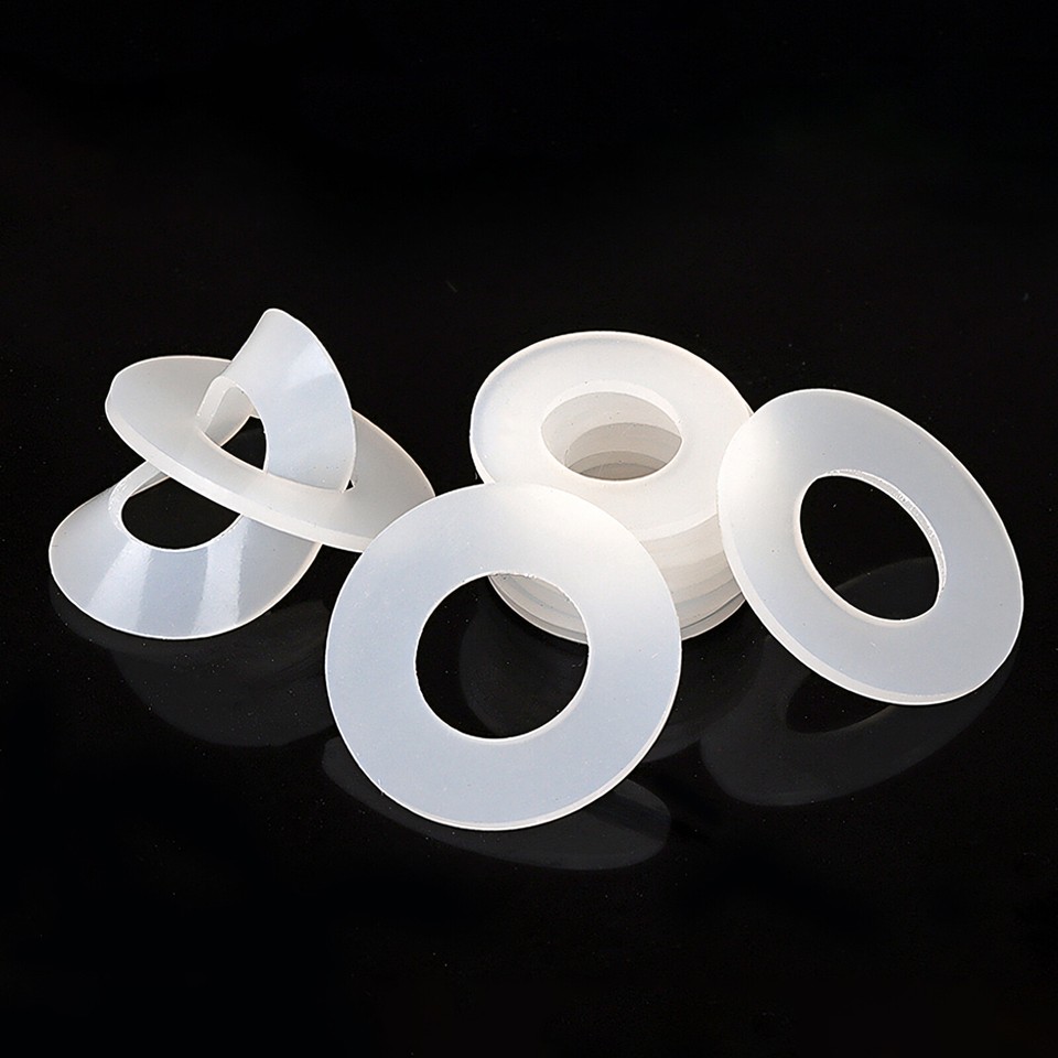 1MM-5MM THICK WHITE SILICONE HIGH TEMP FLAT RING RUBBER WASHER SEAL ...