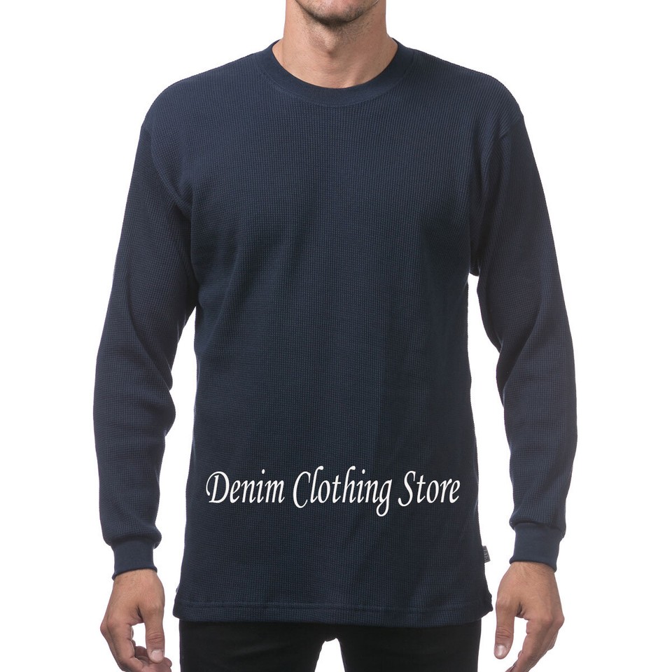 New PRO CLUB Men's Heavyweight THERMAL Top Long Sleeve Shirts Waffle ...