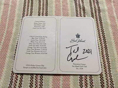 Talor Gooch Signed Sea Island Golf Scorecard 2021 RSM Classic Champ ...