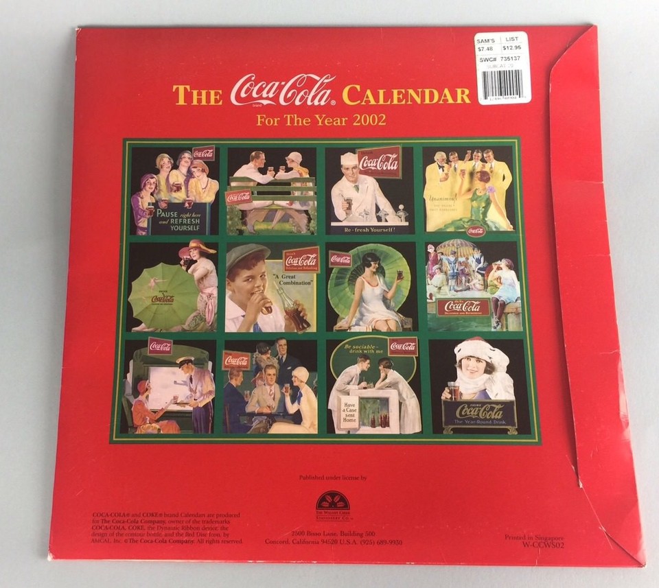 COCA-COLA 2002 CALENDAR NEW | eBay