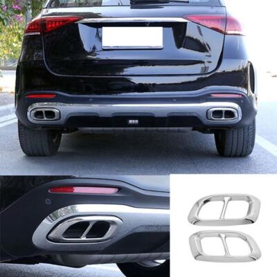 Chrome Steel Fit For Benz GLE GLS Tail Pipe 2020-2022 Rear Exhaust ...
