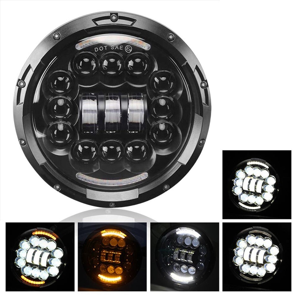 Newest 7" Round Led Headlight Hi-Lo for Jeep Wrangler JK LJ TJ for ...