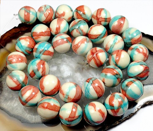 12mm Red Blue Rain Stone Round Loose Beads 16" | eBay