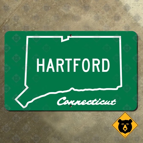 Connecticut Hartford city limits sign highway boundary marker outline ...