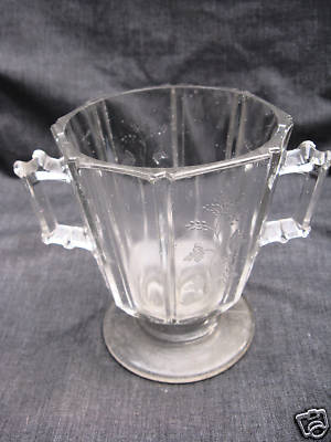 1885 EAPG Pattern Glass Bryce Higbee Sprig Table Size Sugar Bowl Base ...