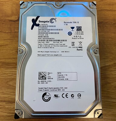 SEAGATE BARRACUDA 1TB 7200RPM Desktop 3.5" SATA Hard Drive ST31000524AS ...