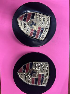 Factory Porsche Wheel Center Caps Black Genuine Original OEM Color ...
