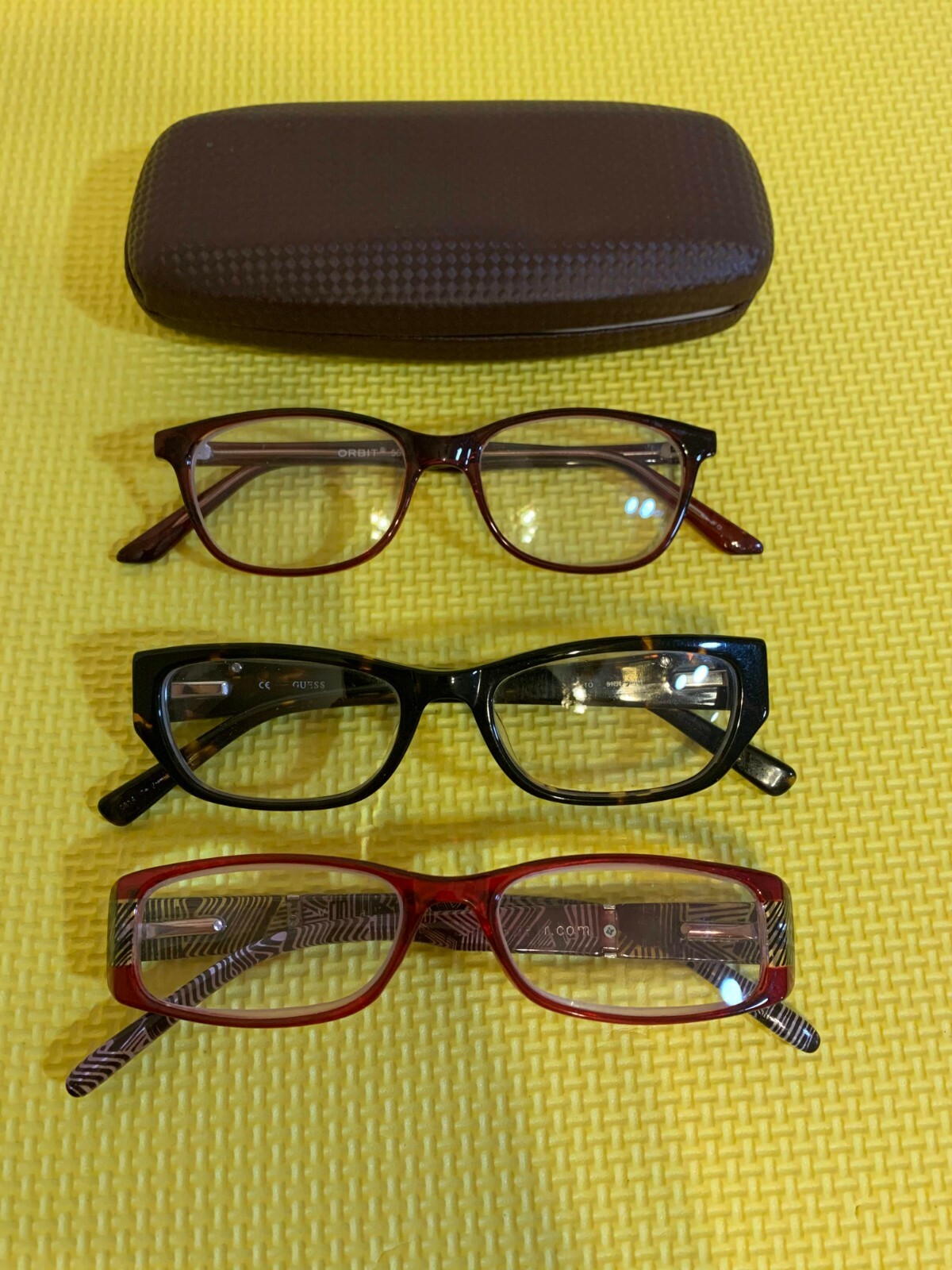 Lot of 3 Eyeglass Frames: Guess, Orbit 5578 Fuchsia / Crystal and other ...