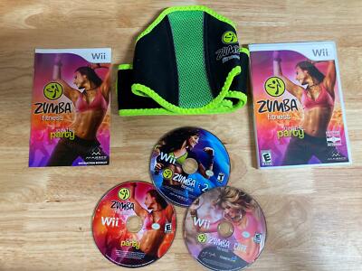 Zumba Fitness 1 2 and Core 3 Game Bundle With Belt Nintendo Wii | eBay