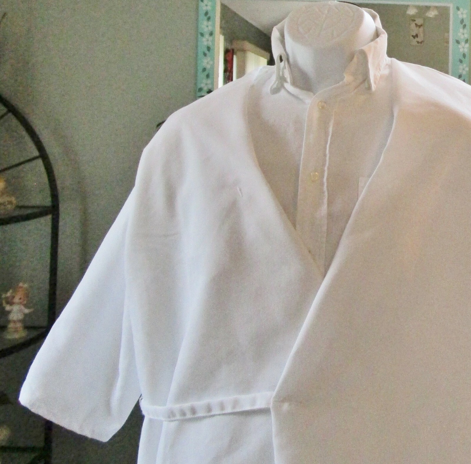 Wraparound Smock Gown 3/4 Sleeve Medical Butcher Sz 2X White | eBay