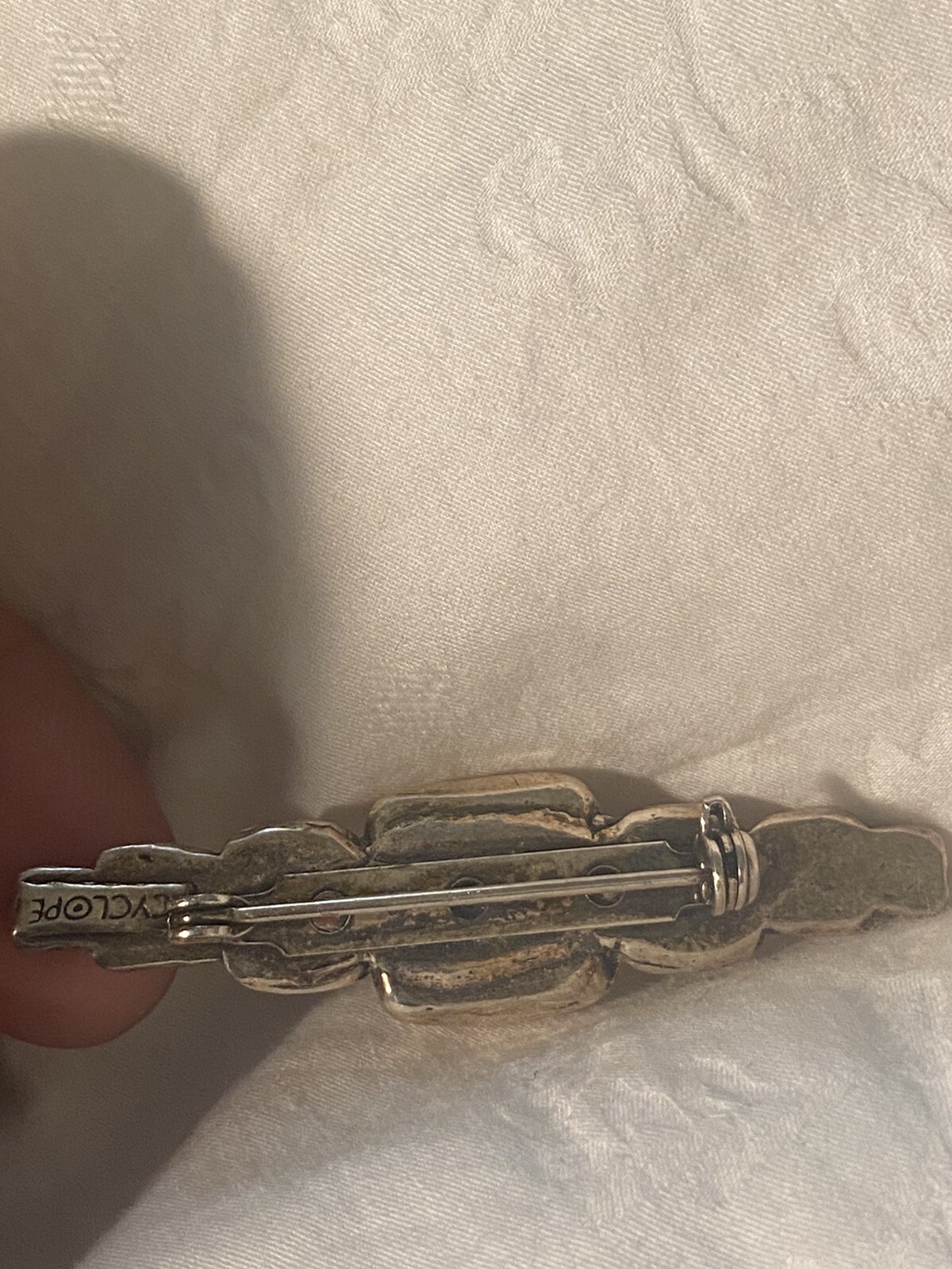 Cyclope Paris Fleur De Lis Pewter Bar Brooch Pin Rare - Gem