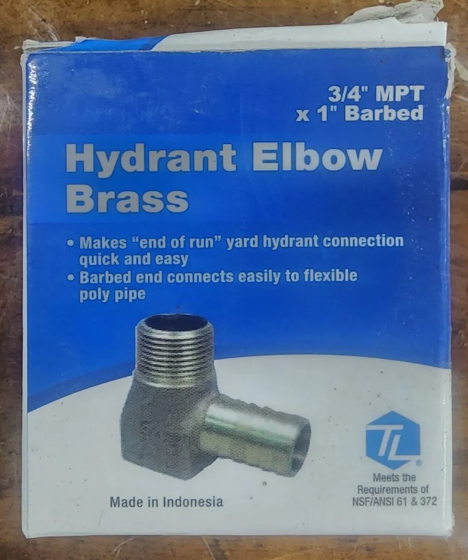 3/4 In. X 1 In. Yard Hydrant Elbow Barbed End For Coiled Plastic Pipe ...