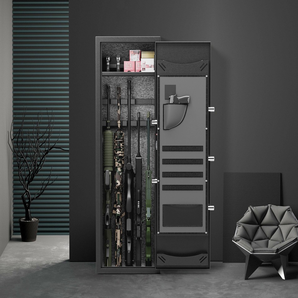 4-5 Rifle Gun Safe, Biometric Gun Safe, 54" Heavy Duty Long Gun Safe | eBay