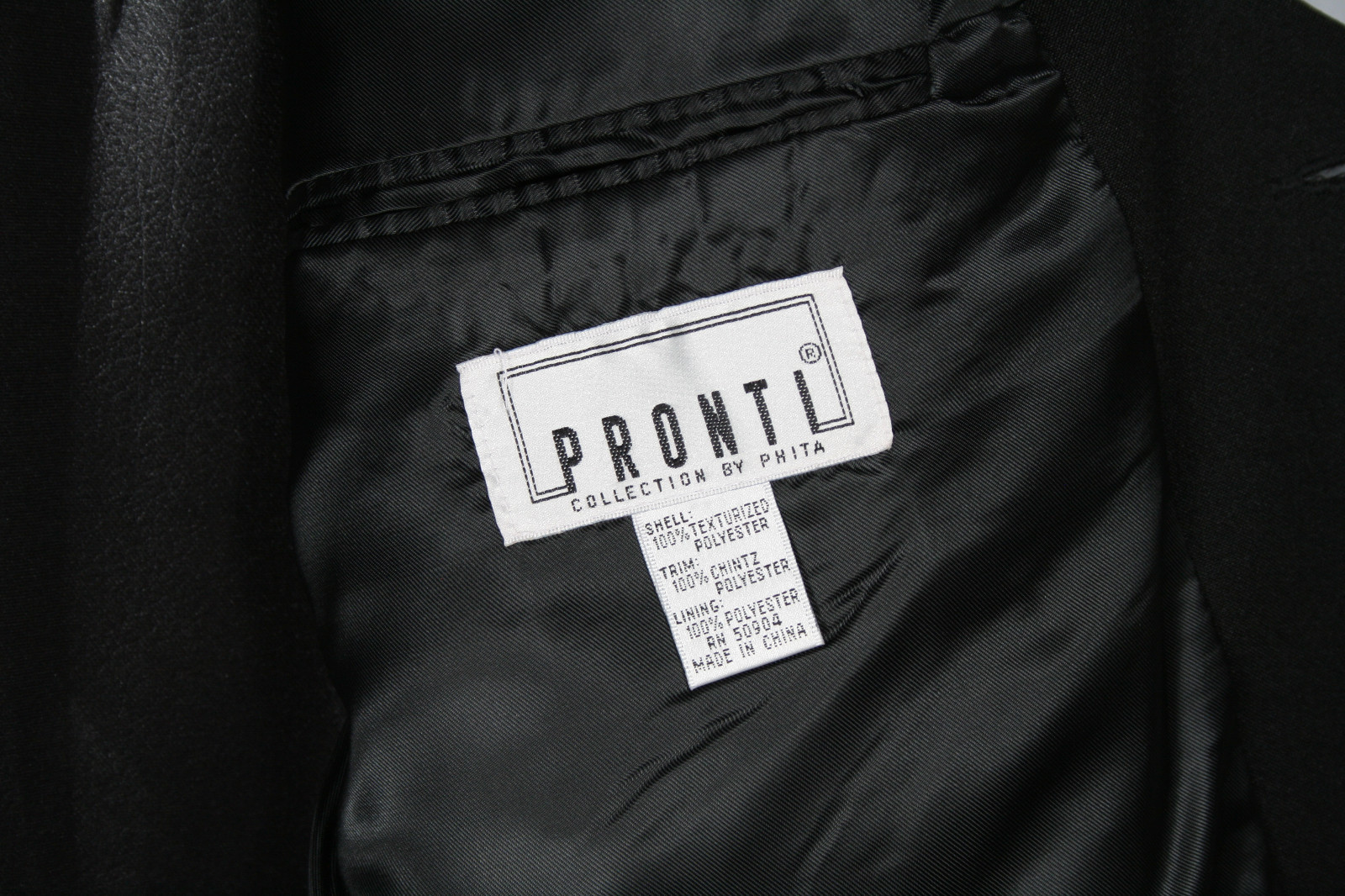 Pronti (Collection By Phita) Mens Black Collarless Jacket and Vest-Size ...